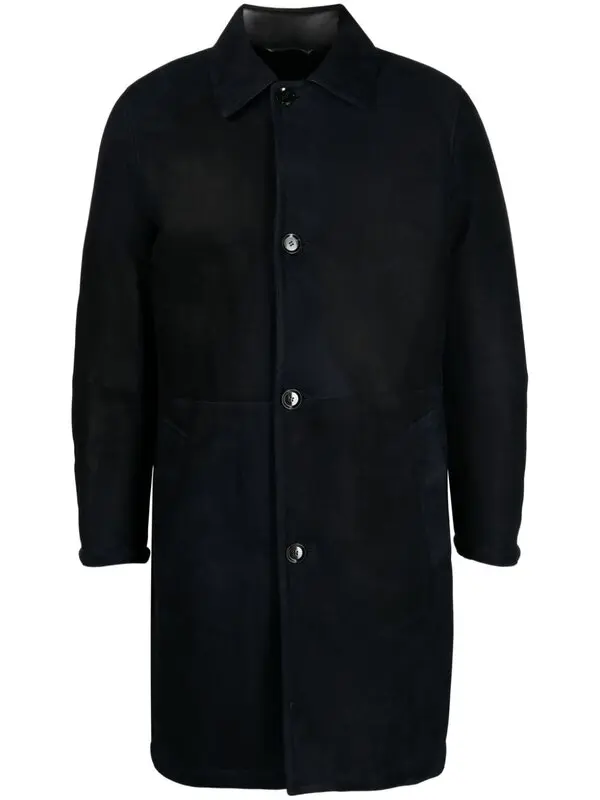 Brioni Single-breasted Leather Coat