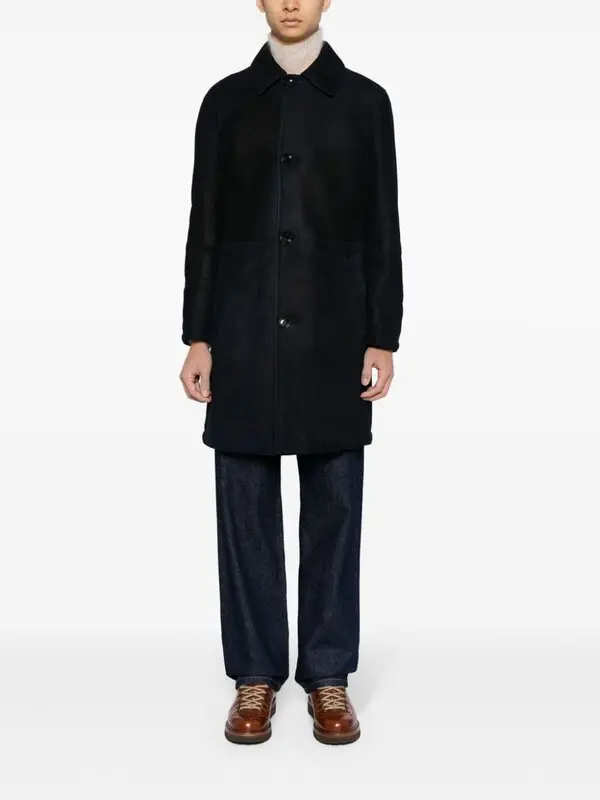 Brioni Single-breasted Leather Coat