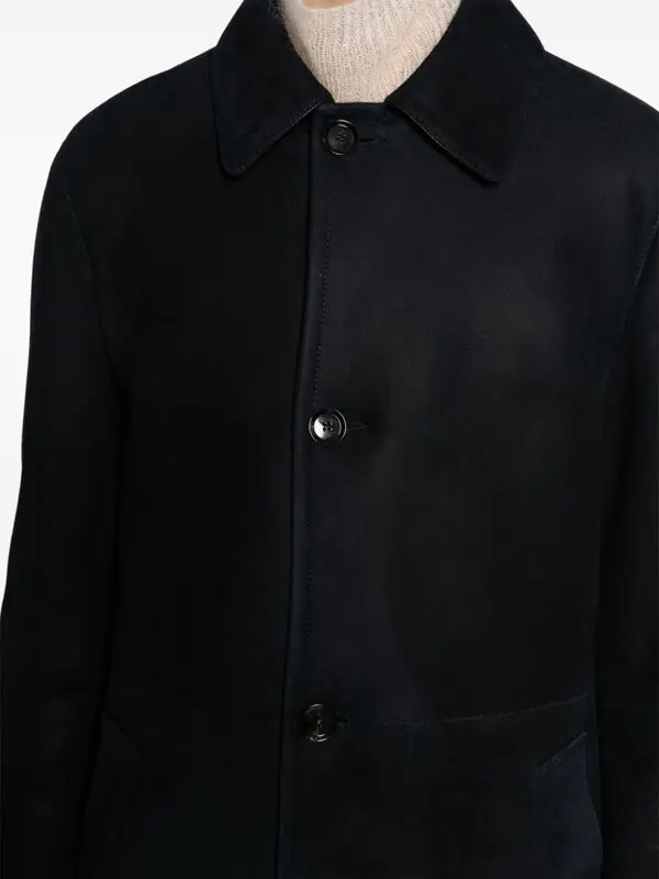 Brioni Single-breasted Leather Coat