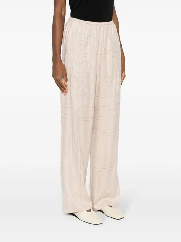 TOTEME Monogram Flannel Pajama Bottoms