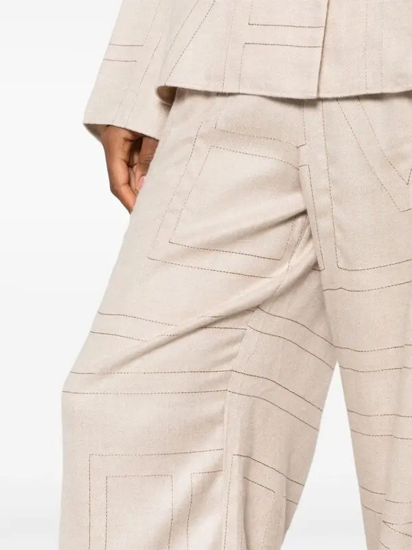 TOTEME Monogram Flannel Pajama Bottoms