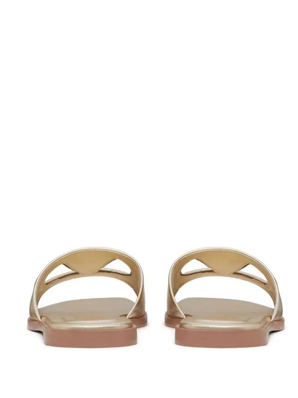 Valentino Garavani V-logo Cut-out Sandals - Gold