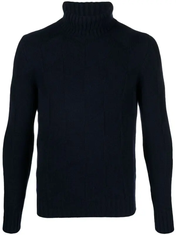 FILERIA Roll-neck Virgin Wool-blend Jumper - Blue
