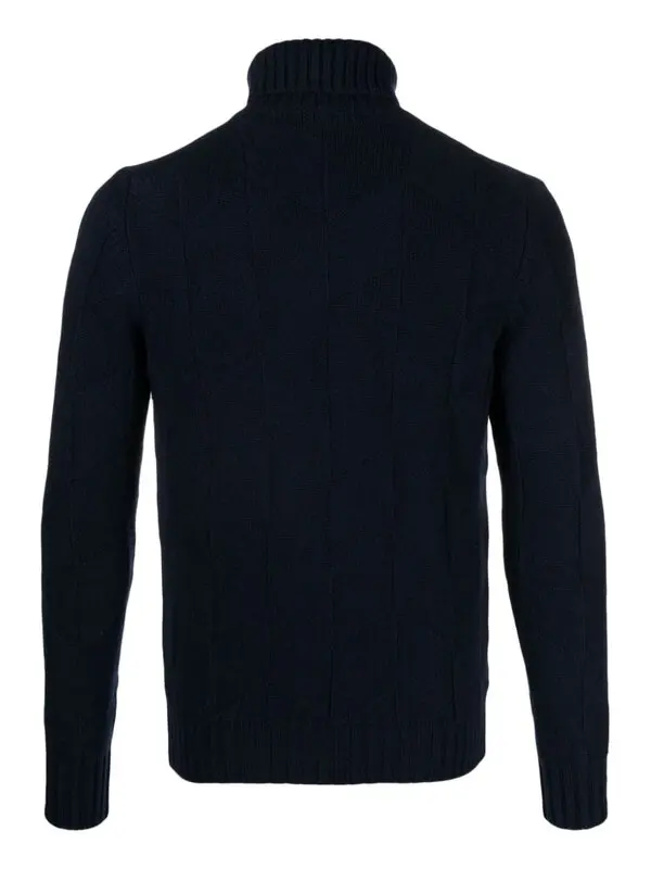FILERIA Roll-neck Virgin Wool-blend Jumper - Blue