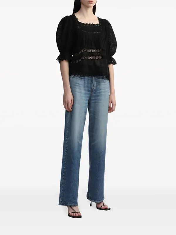 Rag & Bone Logan Mid-rise Wide-leg Jeans - Blue