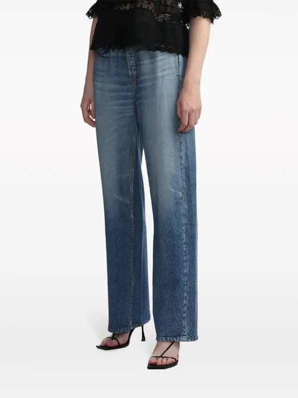 Rag & Bone Logan Mid-rise Wide-leg Jeans - Blue