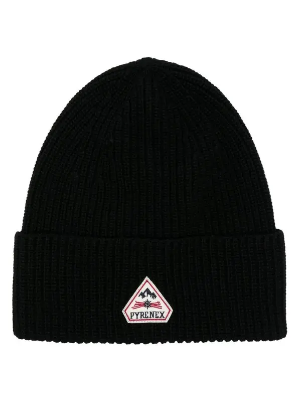 Pyrenex Logo-patch Chunky-knit Beanie - Black