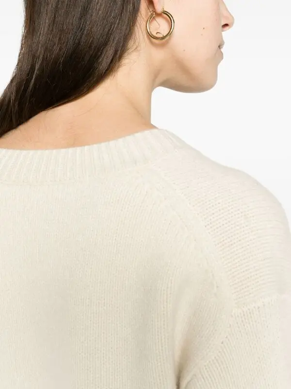 TOTEME V-neck Wool-cashmere Jumper - Neutrals
