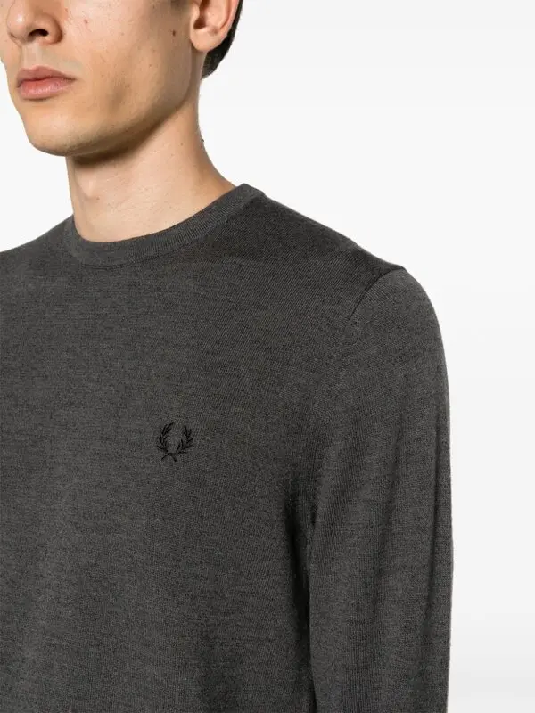 Fred Perry Logo-embroidered Mélange Jumper
