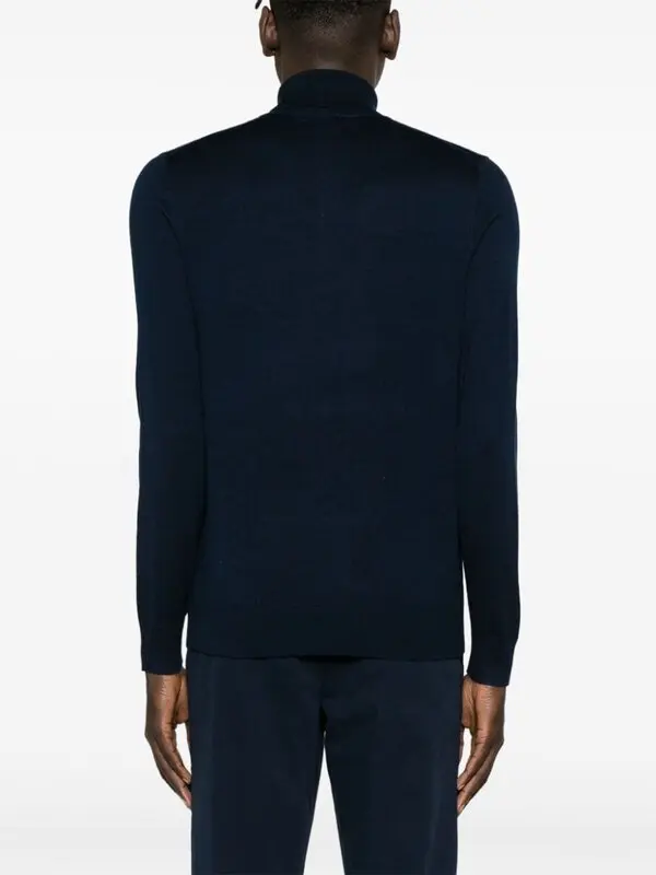 HACKETT LONDON Hackett Fine-knit Roll-neck Jumper - Blue