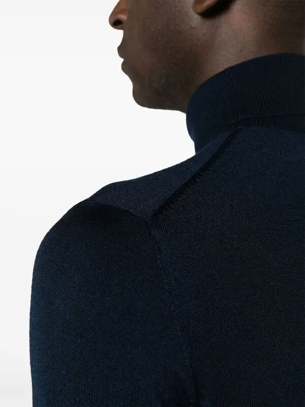 HACKETT LONDON Hackett Fine-knit Roll-neck Jumper - Blue