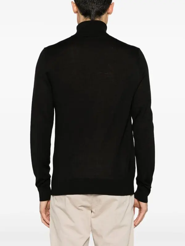 HACKETT LONDON Hackett Roll-neck Wool-blend Jumper - Black