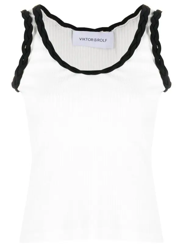 Viktor & Rolf Braid-detail Cotton Tank Top - White