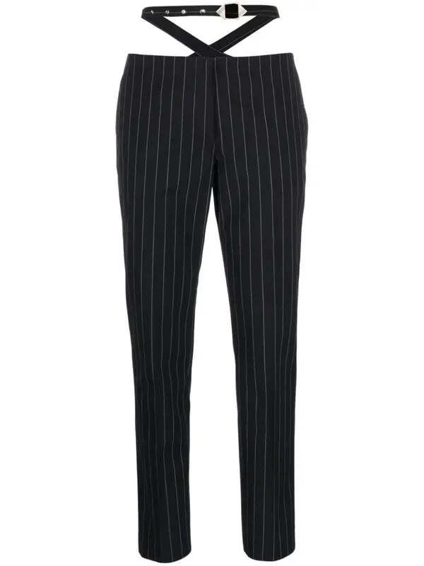 Attico Pinstriped Tailored Trousers - Blue