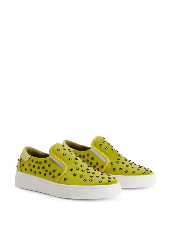 GIUSEPPE ZANOTTI Studded Slip-on Sneakers - Green