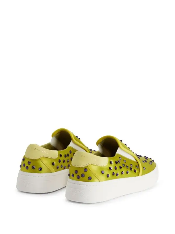 GIUSEPPE ZANOTTI Studded Slip-on Sneakers - Green