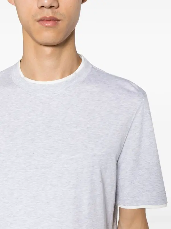 Brunello Cucinelli Layered-effect Cotton T-shirt - Grey