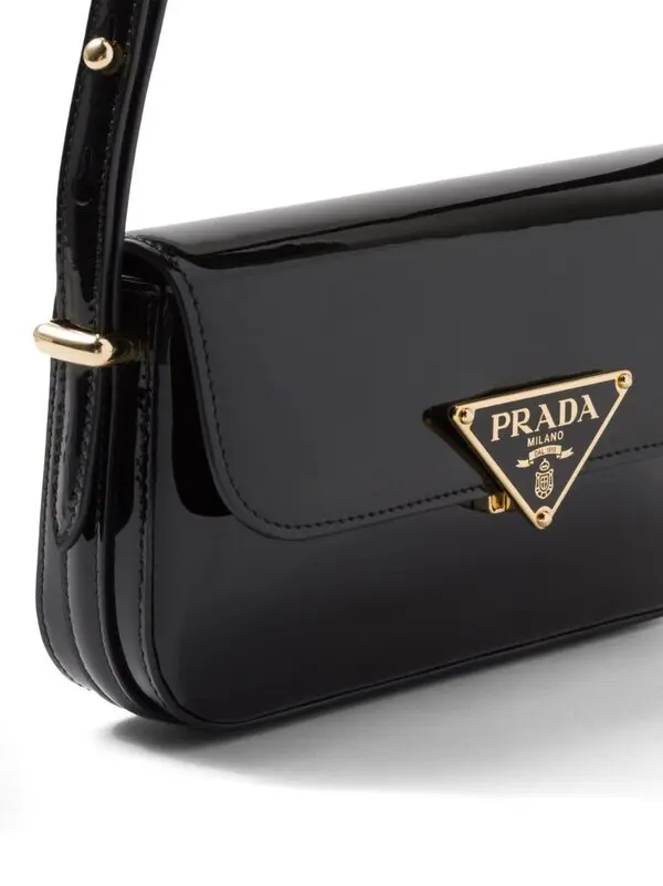 ショルダーバッグ PRADA LOGO LEATHER SHOULDER TOTE BAG Prada Logo-Plaque Leather Shoulder Bag - Black - 20% Off