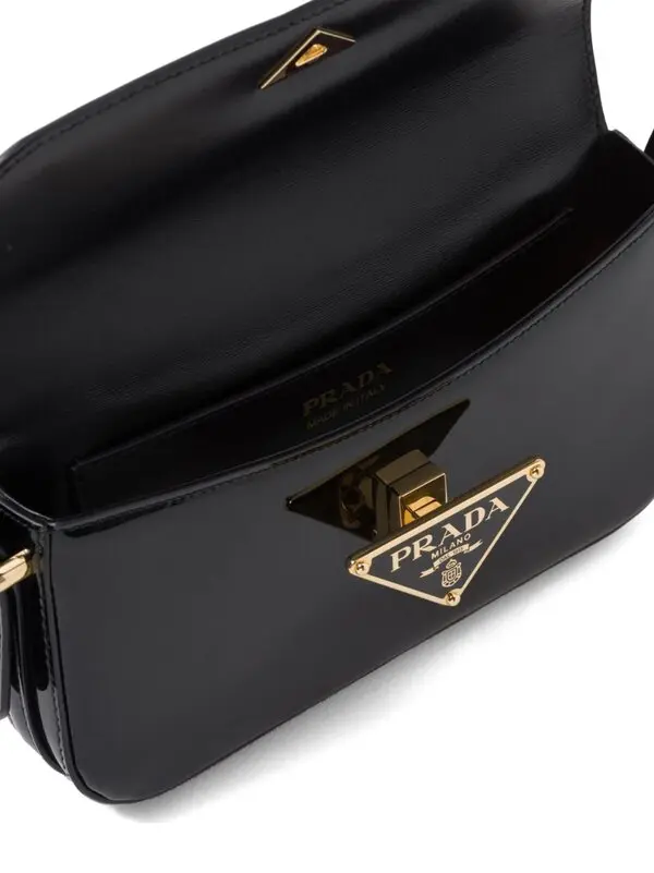 Prada Leather Shoulder Bag - Black | Editorialist