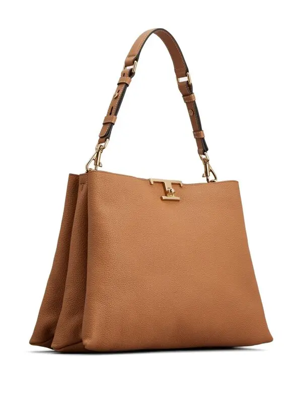 TOD'S T Timeless Medium Leather Tote Bag - Brown