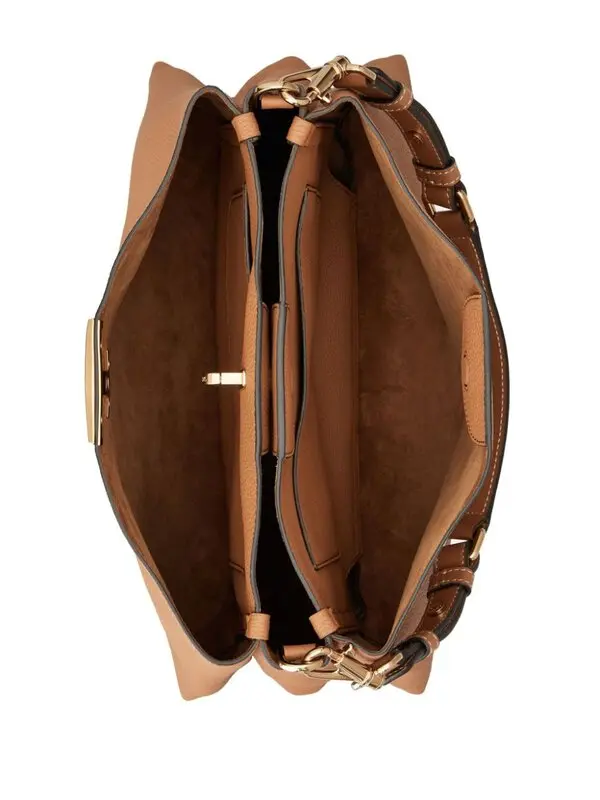 TOD'S T Timeless Medium Leather Tote Bag - Brown