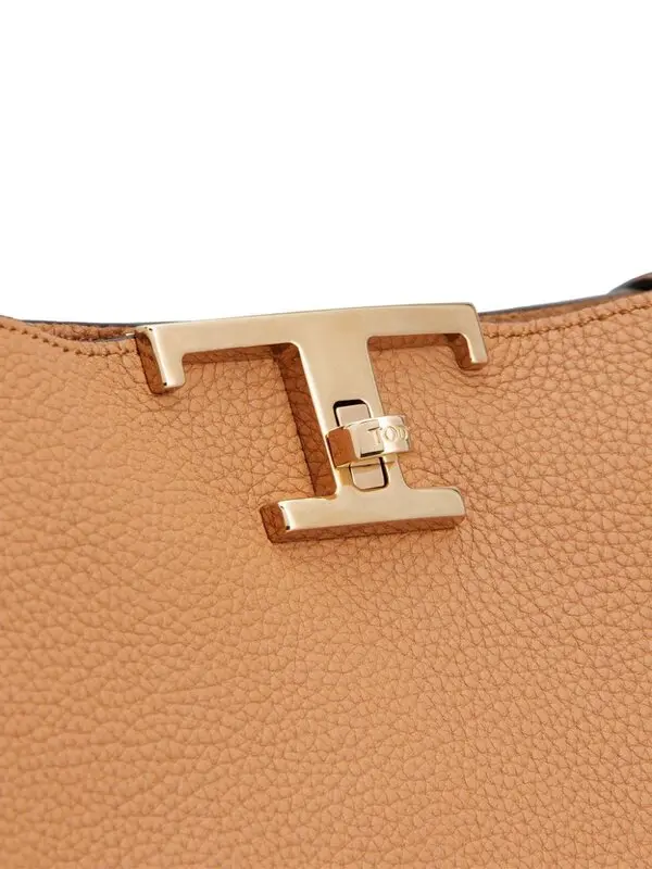 TOD'S T Timeless Medium Leather Tote Bag - Brown