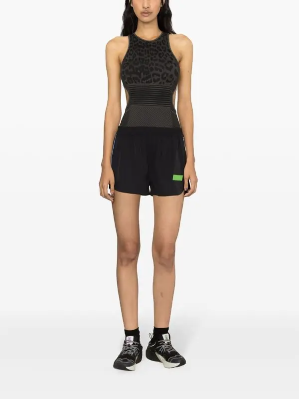 GANNI Leopard-jacquard Seamless Tank Top