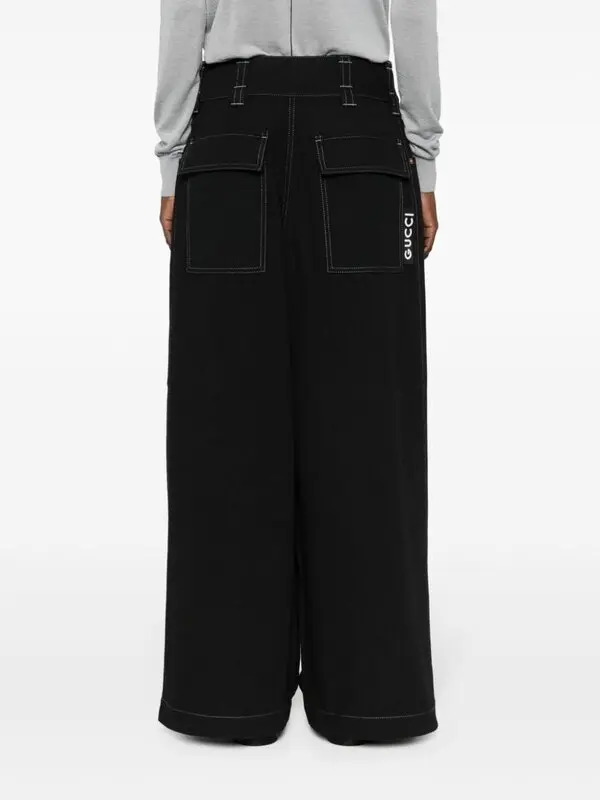 Gucci Logo-tag Wide-leg Jeans
