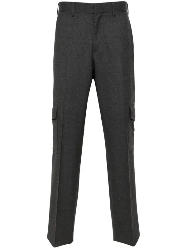 LARDINI Mid-rise Wool Cargo Trousers