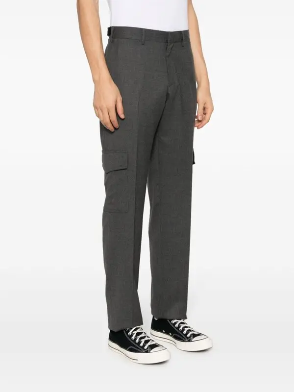 LARDINI Mid-rise Wool Cargo Trousers