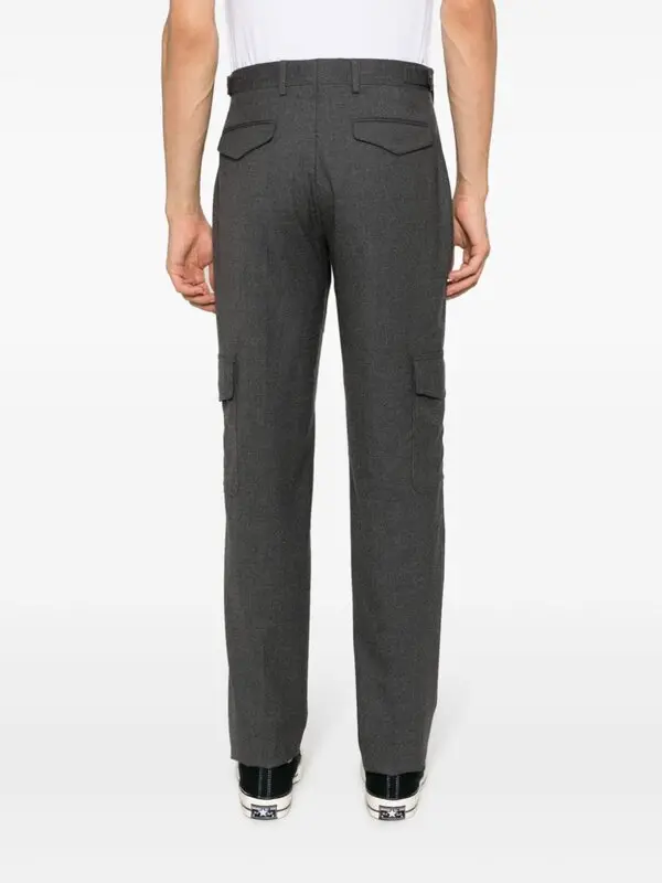 LARDINI Mid-rise Wool Cargo Trousers