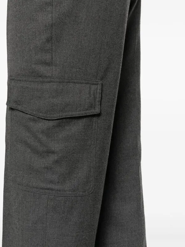LARDINI Mid-rise Wool Cargo Trousers