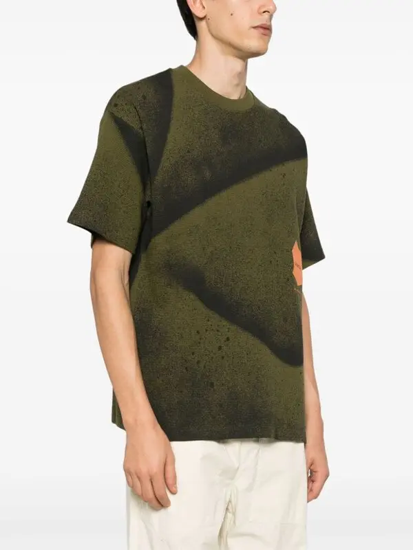 OBJECTS IV LIFE Waffle Logo-print T-shirt - Green