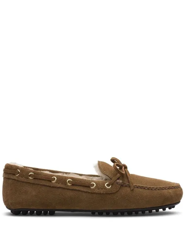 Car Shoe Suede Driving Shoes - Brown