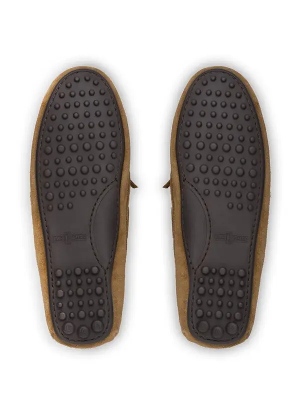 Car Shoe Suede Driving Shoes - Brown