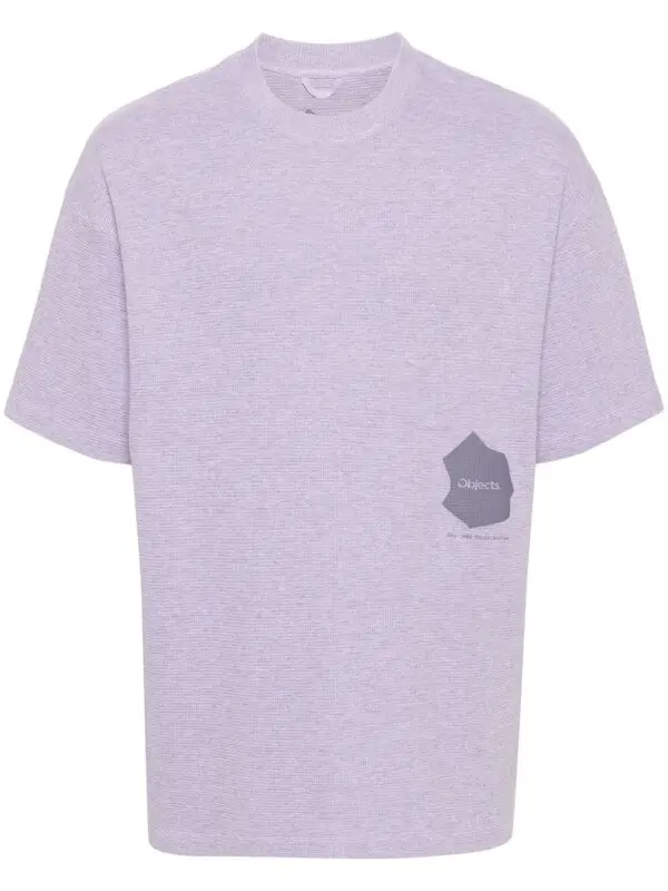 OBJECTS IV LIFE Waffle Logo-print Cotton T-shirt