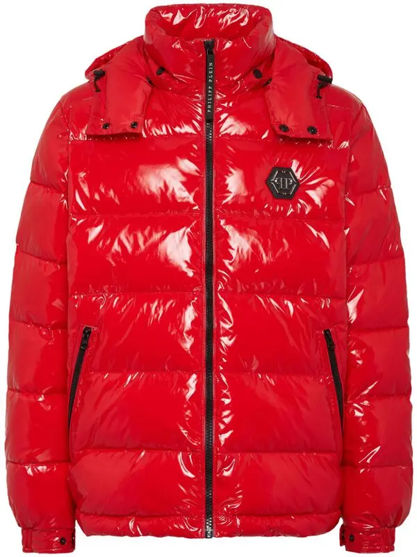 Philipp Plein Hexagon Logo-plaque Padded Jacket - Red