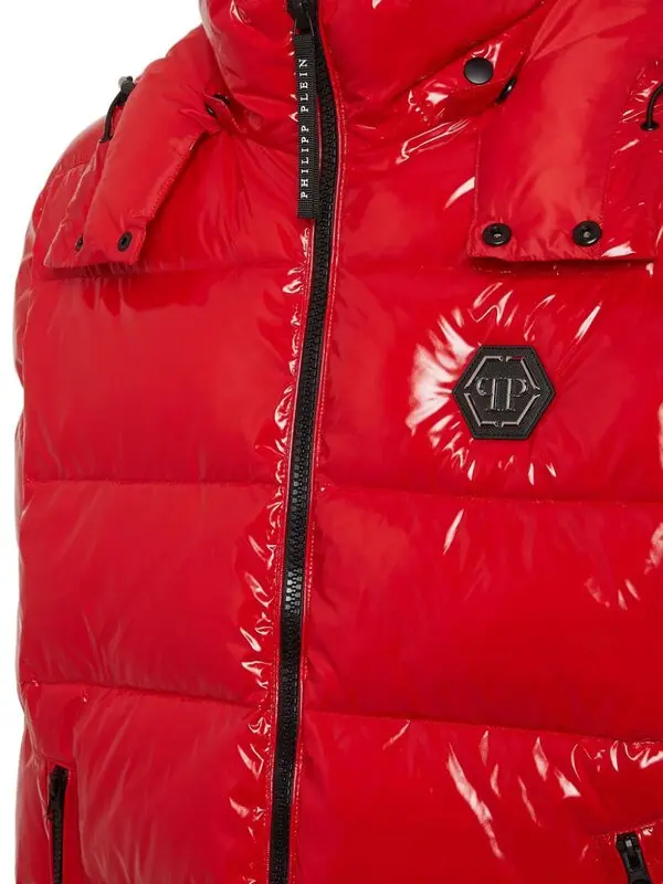 Philipp Plein Hexagon Logo-plaque Padded Jacket - Red