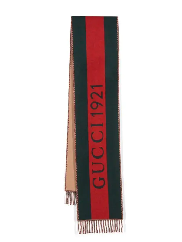 Gucci Logo-jacquard Web-stripe Scarf