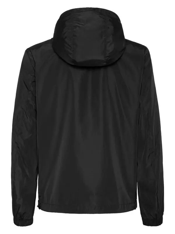 Philipp Plein Hexagon Hooded Jacket With Logo Print - Black