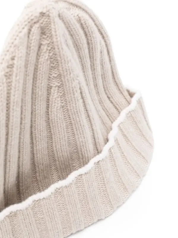 Brunello Cucinelli Contrasting-trim Cashmere Beanie