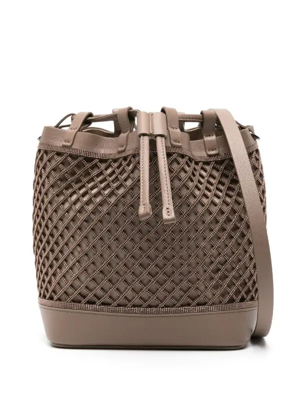 Brunello Cucinelli Monilli-chain Mesh Bucket Bag - Brown