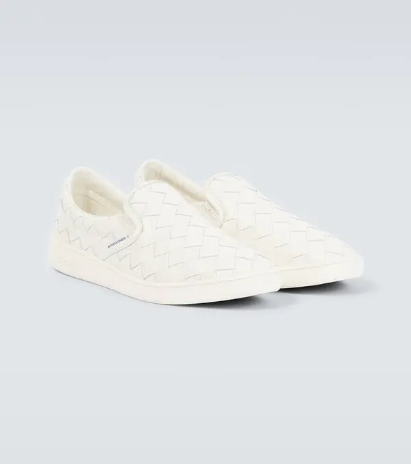 Bottega Veneta Sawyer Leather Slip-on Sneakers - White