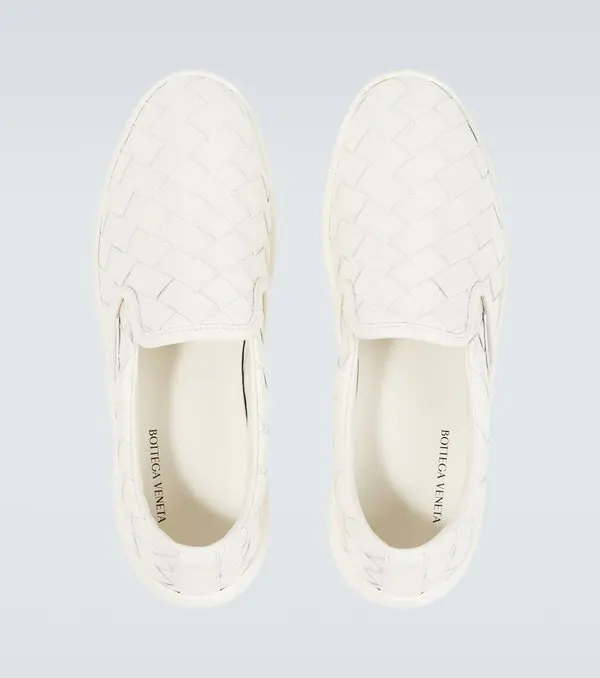 Bottega Veneta Sawyer Leather Slip-on Sneakers - White