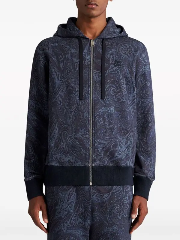 Etro Paisley-print Zip-up Hoodie