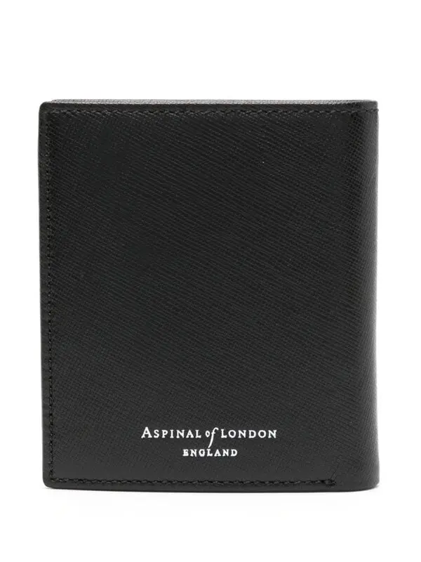 ASPINAL OF LONDON Logo-plaque Leather Wallet - Black