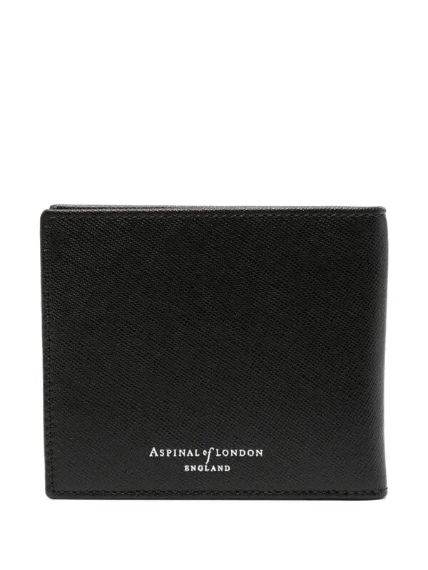 ASPINAL OF LONDON 6 Cc Logo-plaque Leather Wallet - Black