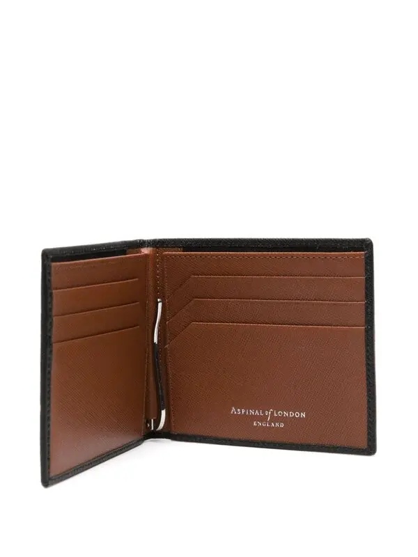 ASPINAL OF LONDON 6 Cc Logo-plaque Leather Wallet - Black