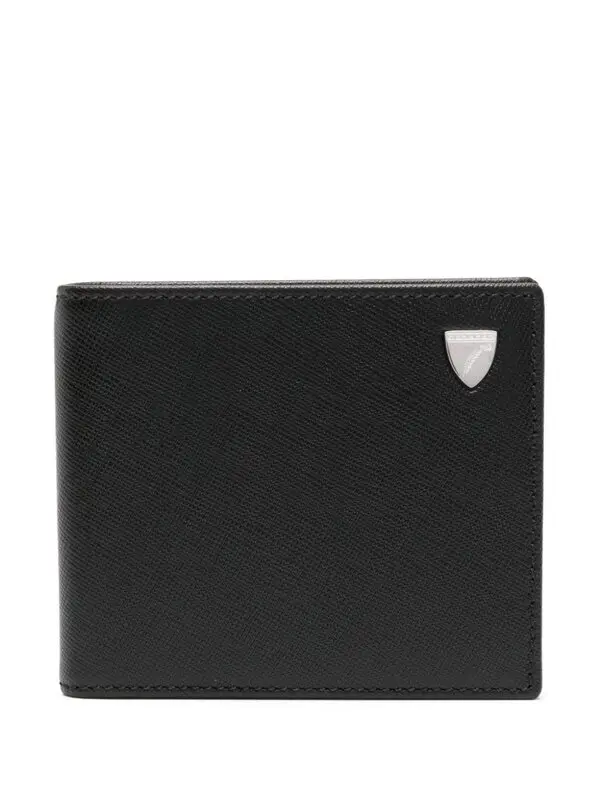 ASPINAL OF LONDON Logo-stamp Saffiano Leather Wallet - Black