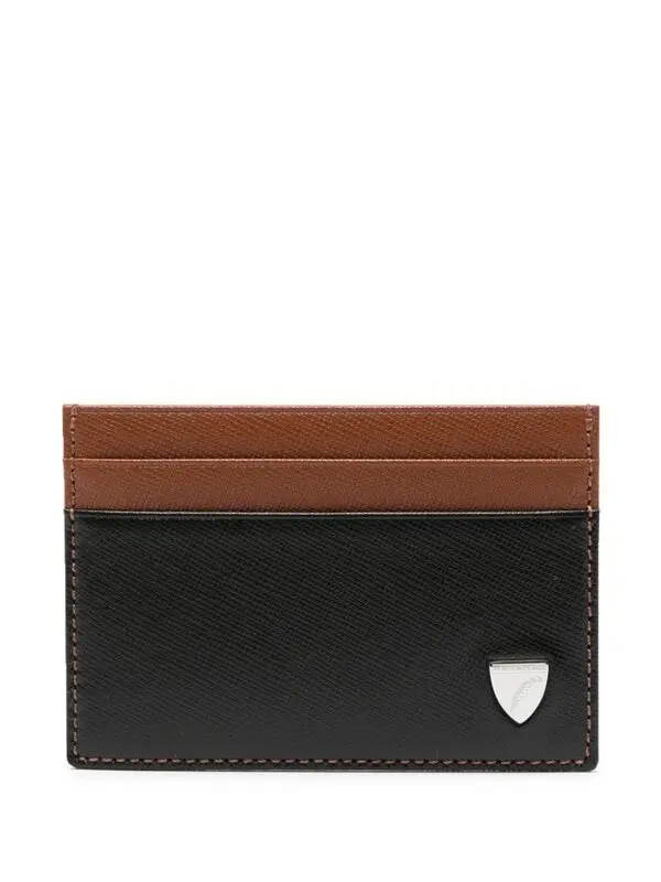 ASPINAL OF LONDON Logo-plaque Leather Cardholder - Black